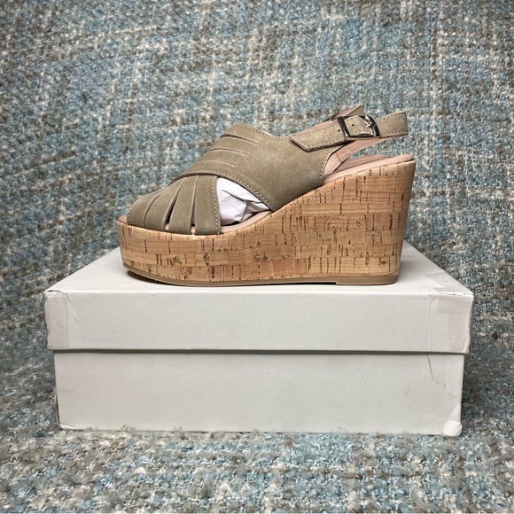 Cordani | Shoes | Cordani Julia Peeptoe Cork Wedge Heeled Sandal In ...